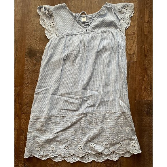 Old Navy | Dresses | Blue And White Striped Old Navy Linen Dress | Poshmark
